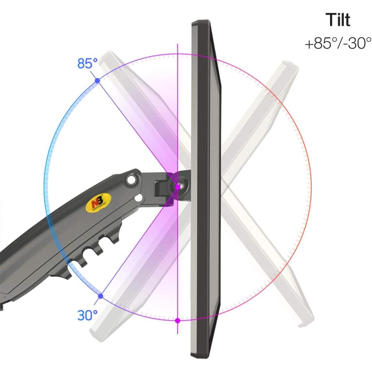 NB North Bayou H100 22" to 35" Adjustable Universal Monitor Arm Desk M ...