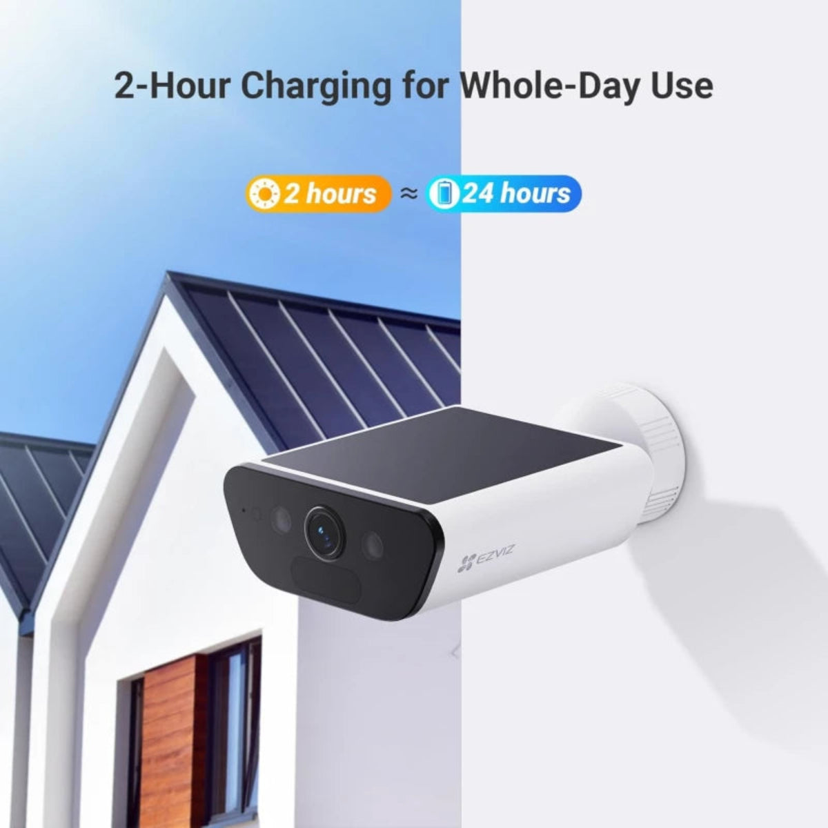 EZVIZ (4K, 8 MP) Solar Security Camera with Built -in Solar Panel Outd ...